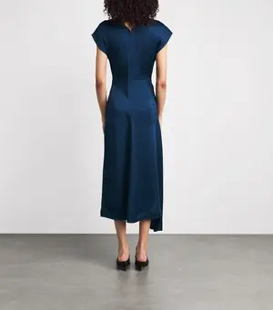 Victoria Beckham Satin Aria Midi Dress - Blue