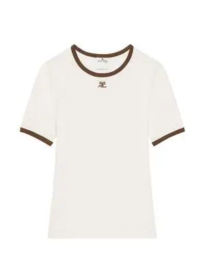 COURREGES T-shirt With Contrasting Trim - White