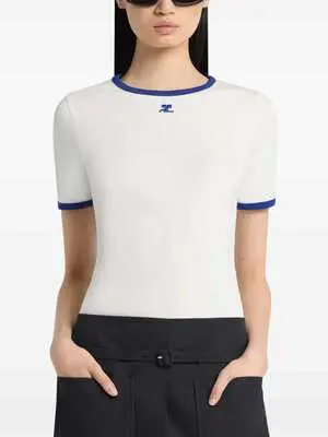 COURREGES T-shirt With Contrasting Trim