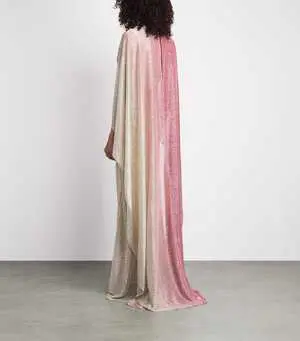 Talbot Runhof Ombré Voile Cape Gown