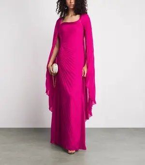GAURAV GUPTA Pleated Cape Freya Gown