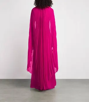 GAURAV GUPTA Pleated Cape Freya Gown