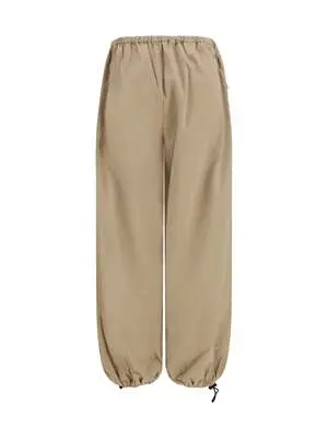 Miu Miu Elasticated Waist And Hem Cotton Gabardine Pants