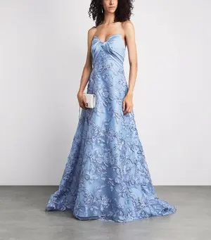 Pamella Roland Embellished Mikado Gown