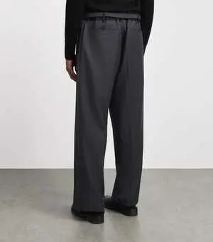 CRAIG GREEN Wool Lace Wide-leg Trousers - Grey