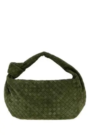 Bottega Veneta Dark Suede Jodie Shopping Bag - Green
