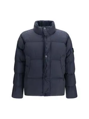 Stone Island Quilted High-neck Puffer Jacket - Blue