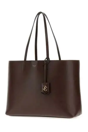 JIMMY CHOO Nine2five Shopping Bag In Chocolate Leather - Brown