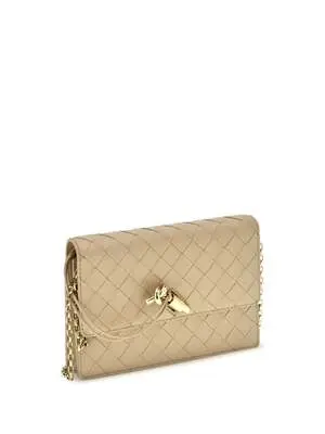 Bottega Veneta Andiamo Pouch On Chain In Intrecciato Nappa Leather - Cream