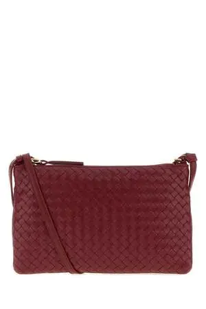 Bottega Veneta Tiziano Leather Small Clutch - Red