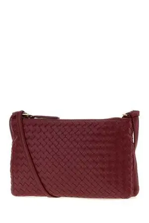 Bottega Veneta Tiziano Leather Small Clutch - Red