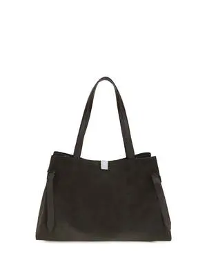 Yuzefi Gyoza Tote Bag In Suede - Brown