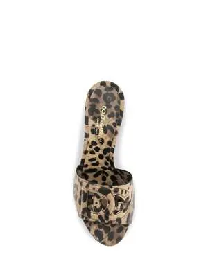 Dolce & Gabbana Leopard Print Leather Mules