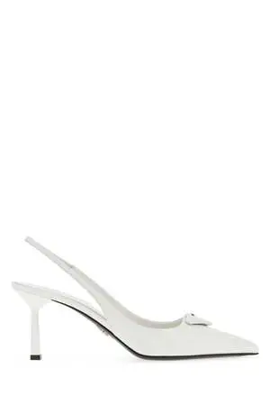 Prada Leather Slingback Pumps - White