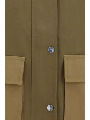 GANNI Oversized Cotton Jacket With Snap Button Closure