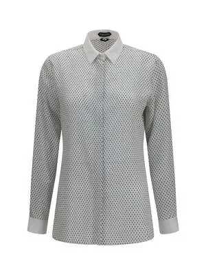 TOM FORD Diamond Print Silk Crêpe De Chine Shirt - Multicolor