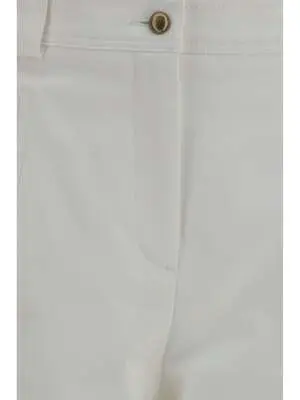 Max Mara Adorni Cropped Pants With Contrast Stitching - White