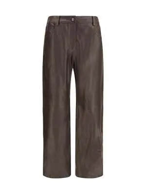 Magda Butrym Straight-leg Leather Pants - Brown