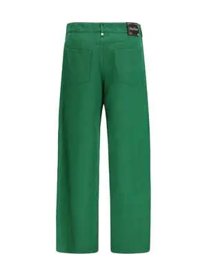 Max Mara Cotton And Linen Blend Pants - Green