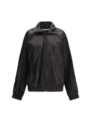 Acne Studios High Collar Leather Jacket - Black