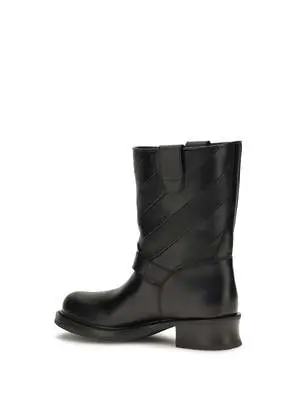 Valentino Garavani Leather Ankle Boots With Buckle Detail