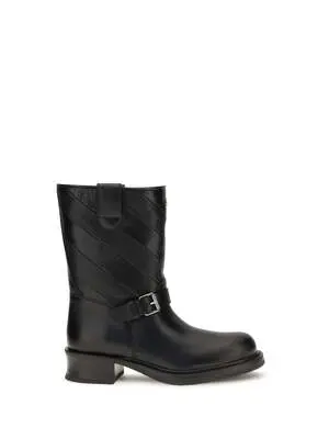 Valentino Garavani Leather Ankle Boots With Buckle Detail - Black