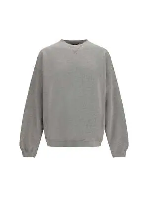 GOLDEN GOOSE Oversized Crewneck Sweater With Lettering On The Back - Gray
