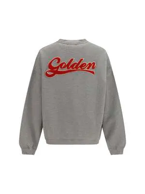 GOLDEN GOOSE Oversized Crewneck Sweater With Teddy Lettering - Gray