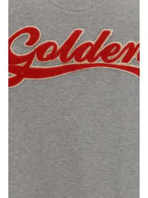 GOLDEN GOOSE Oversized Crewneck Sweater With Teddy Lettering - Gray