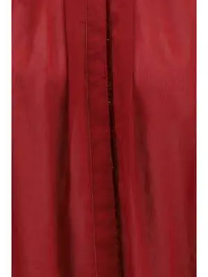 FORTE_FORTE Pleated High-neck Blouse - Red