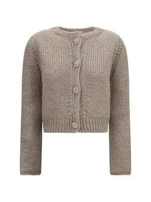 FORTE_FORTE FORTE FORTE Chunky Knit Button-Detailed Cardigan Cream