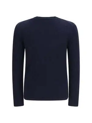 Prada Virgin Wool Crew Neck Sweater With Chest Pocket