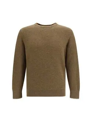 Loro Piana Varallo Crew Neck Sweater In Baby Cashmere - Brown