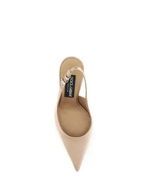 Dolce & Gabbana Satin Slingback Pumps - Cream