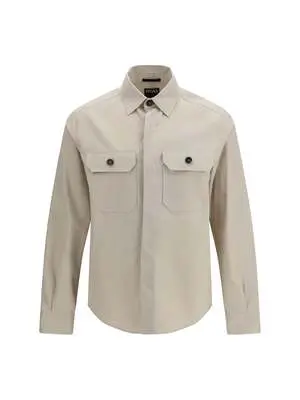 Zegna Linen Wool And Silk Shirt Jacket - Cream