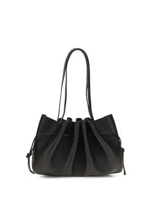 Yuzefi Drawstring Shoulder Bag With Top Handle - Black
