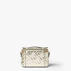 Fendi Vanity Bag With Ff Motif - Gold