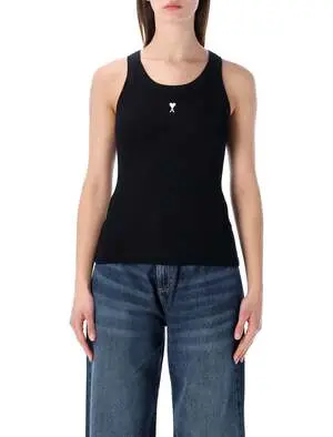 AMI Paris Fitted Sleeveless Tank Top Size