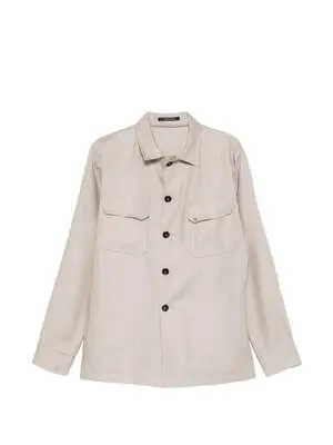 Tagliatore Tailored Linen Shirt Jacket - Grey