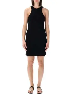 ANINE BING Ribbed Mini Dress With Racerback - Black