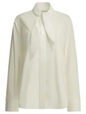 Givenchy Cotton Poplin Bow Collar Shirt - White