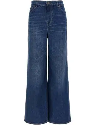 Chloé Wide-leg High-waisted Cotton Jeans