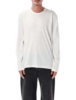JAMES PERSE James Perse Classic Fit Long Sleeve Crew Neck T-Shirt Bianco
