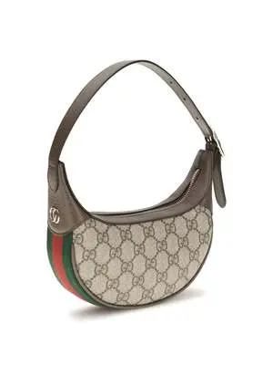 Gucci Small Ophidia Shoulder Bag In Gg Monogram Coated Fabric - Cream