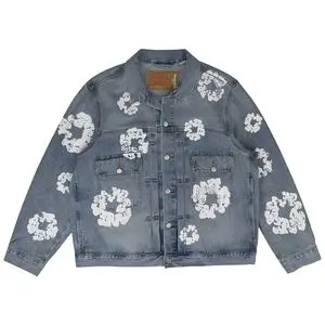 DENIM TEARS Cotton Wreath Denim Jacket - Blue