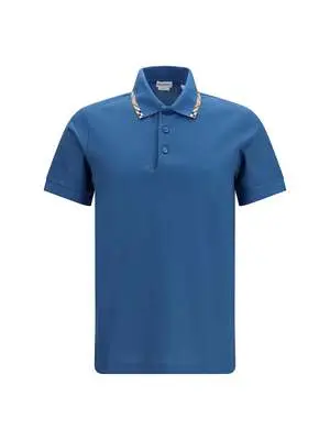Burberry Cotton Polo With Check Trims
