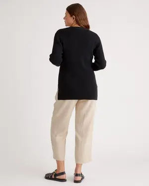 Quince Fisherman Side Zip Maternity & Nursing Sweater