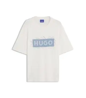Hugo Cotton-jersey T-shirt With Graphic Print - White