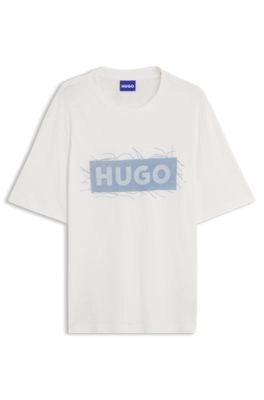 Hugo Cotton-jersey T-shirt With Graphic Print - White