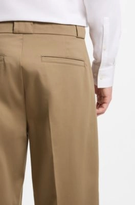 Hugo Tailored Casual Pants In Stretch Cotton